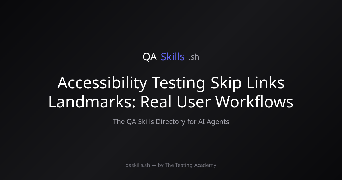 Accessibility Testing Skip Links Landmarks: Real User Workflows ...